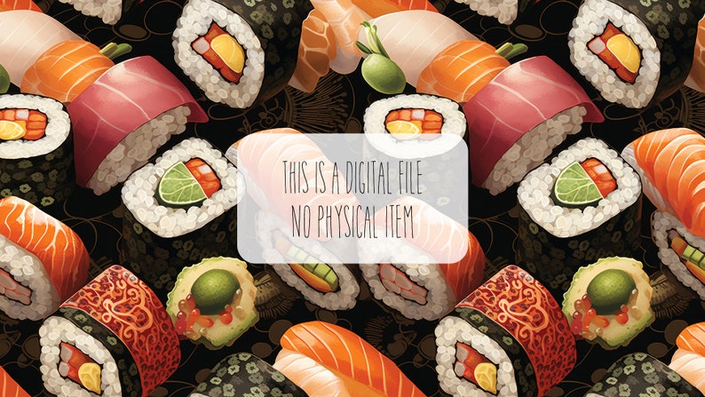 Sushi Seamless Digital Paper, Seamless Japanese Sushi Pattern ...