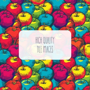 Fruit Pop Art Digital Paper in the Andy Warhol Style, Colorful Seamless ...