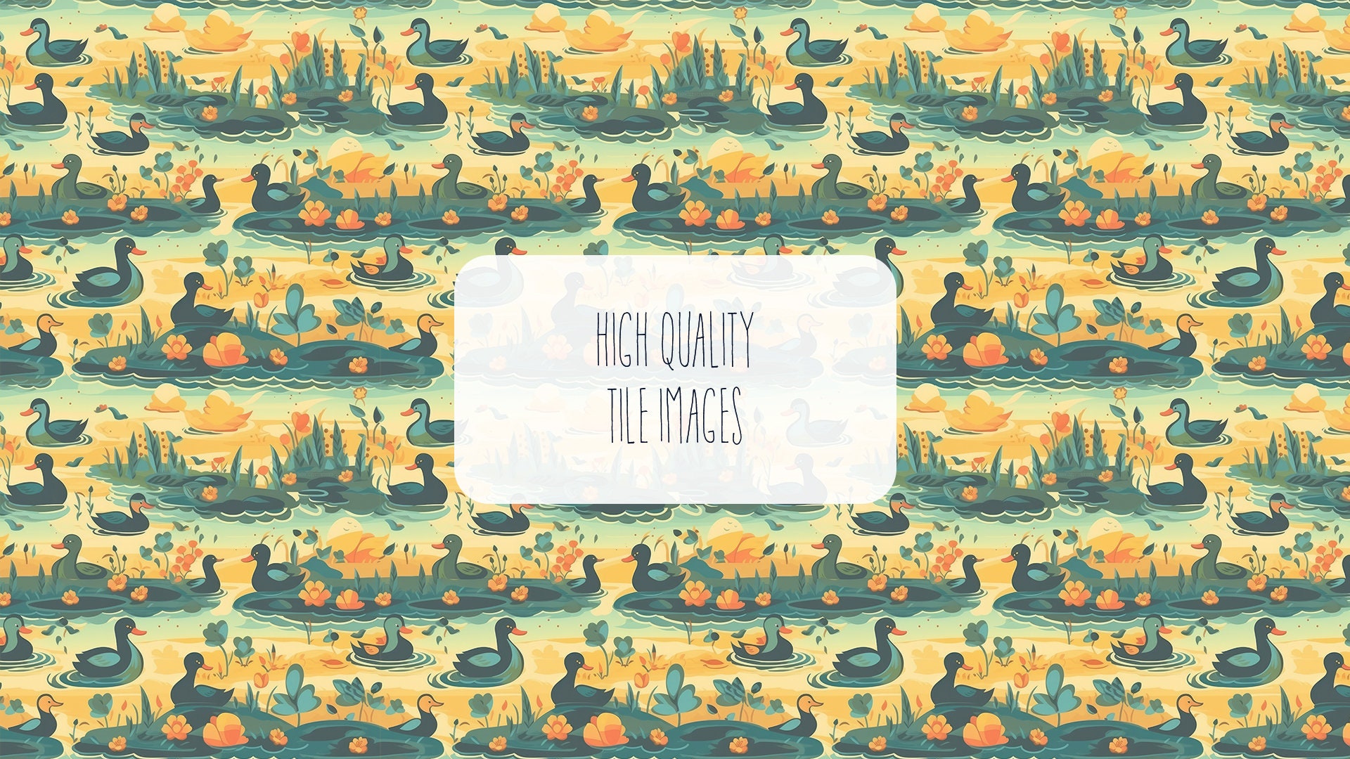 Ducks in the Pond Digital Paper Ducks Clipart Lake Digital - Etsy