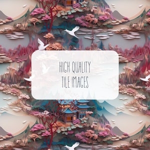 Japanese Style Digital Paper, Japanese Quilling, Seamless Kirigami ...