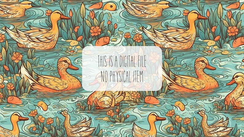 Ducks in the Pond Digital Paper Ducks Clipart Lake Digital - Etsy