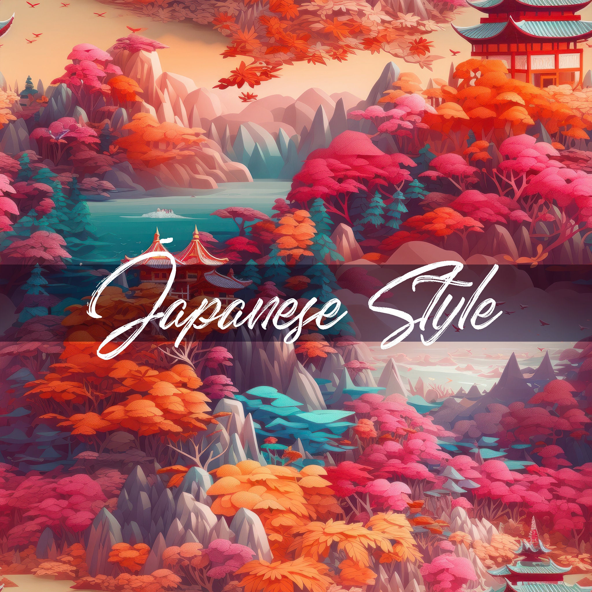 Japanese Style Digital Paper, Japanese Quilling, Seamless Kirigami ...