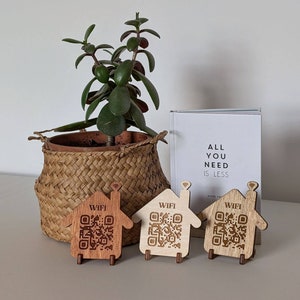 House Design Wifi QR Code Plaque: 4mm Birch Wood, Easy Scan Login - Etsy