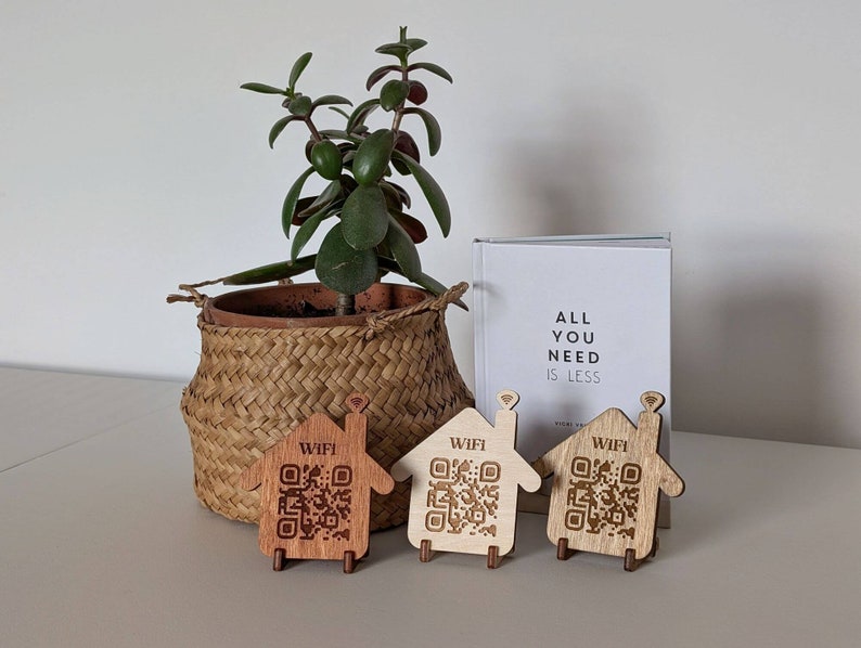 House Design Wifi QR Code Plaque: 4mm Birch Wood, Easy Scan Login - Etsy