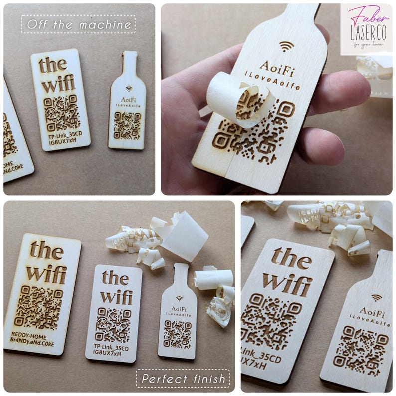 House Design Wifi QR Code Plaque: 4mm Birch Wood, Easy Scan Login - Etsy