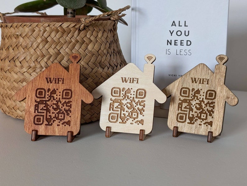 House Design Wifi QR Code Plaque: 4mm Birch Wood, Easy Scan Login - Etsy