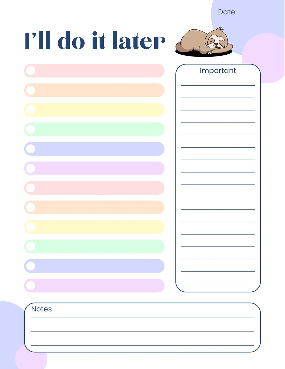 I’ll Do It Later, the Perfect To-do List for Relaxed Procrastinators as ...