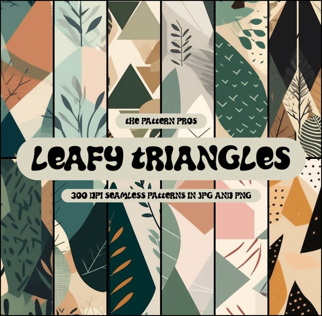 12 Minimal Leaf Triangle Pattern, Neutral Colors, Textured ...