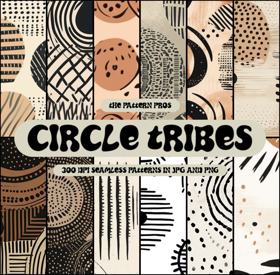 12 Tribal Circle Patterns | Seamless Digital Patterns | Digital Papers ...