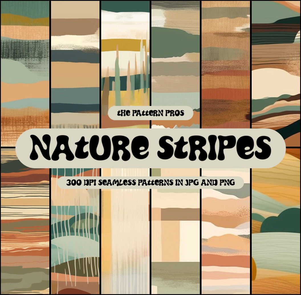 12 Earthy Striped Patterns | Seamless Digital Patterns | Digital Papers ...