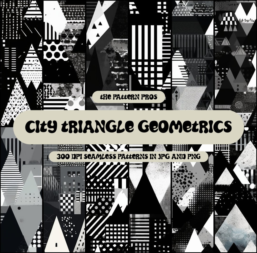 12 Urban Triangles Seamless Digital Patterns | Digital Papers | JPG ...