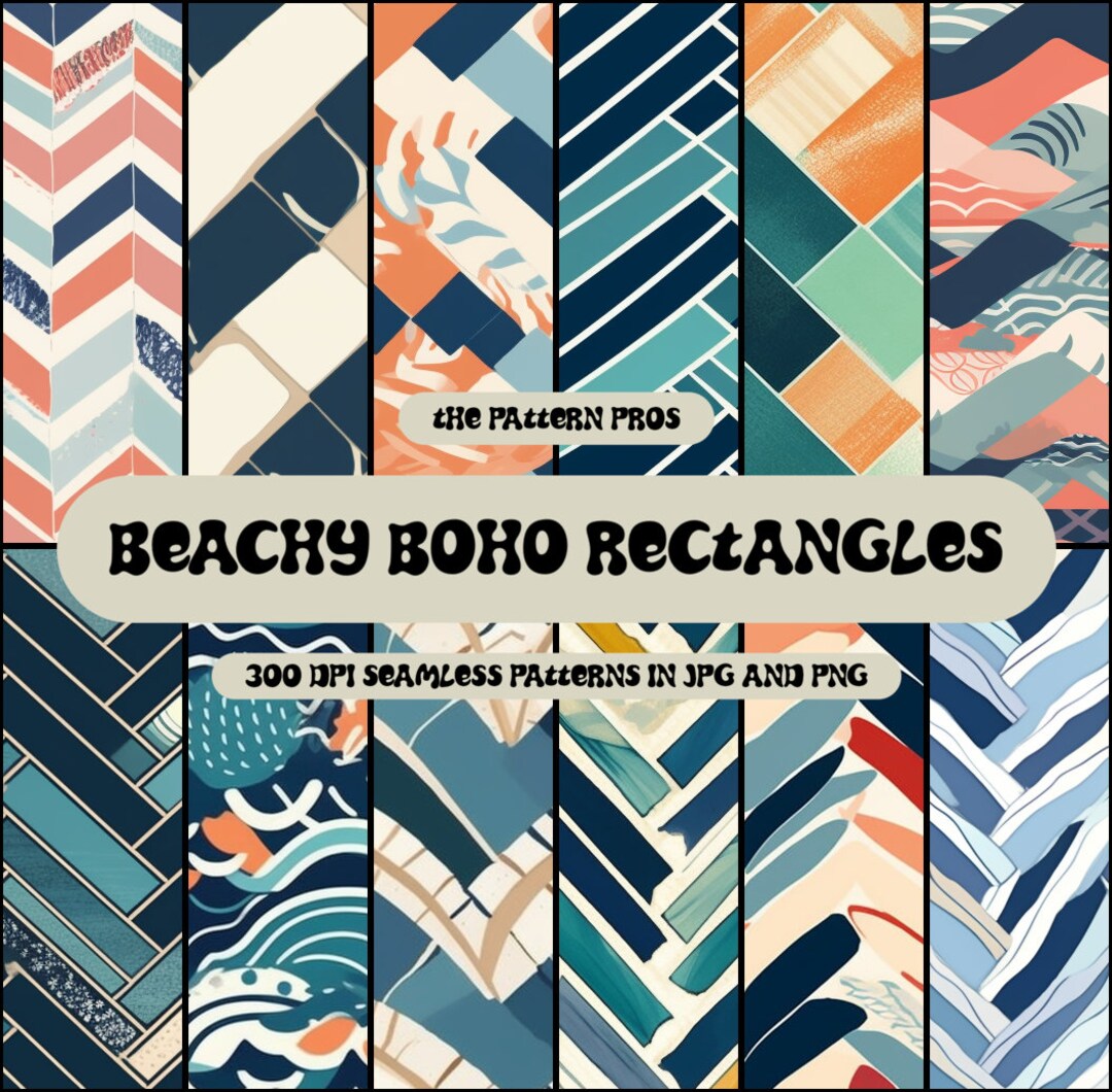 12 Beach Boho Herringbone Patterns | Digital Papers | Seamless JPG ...