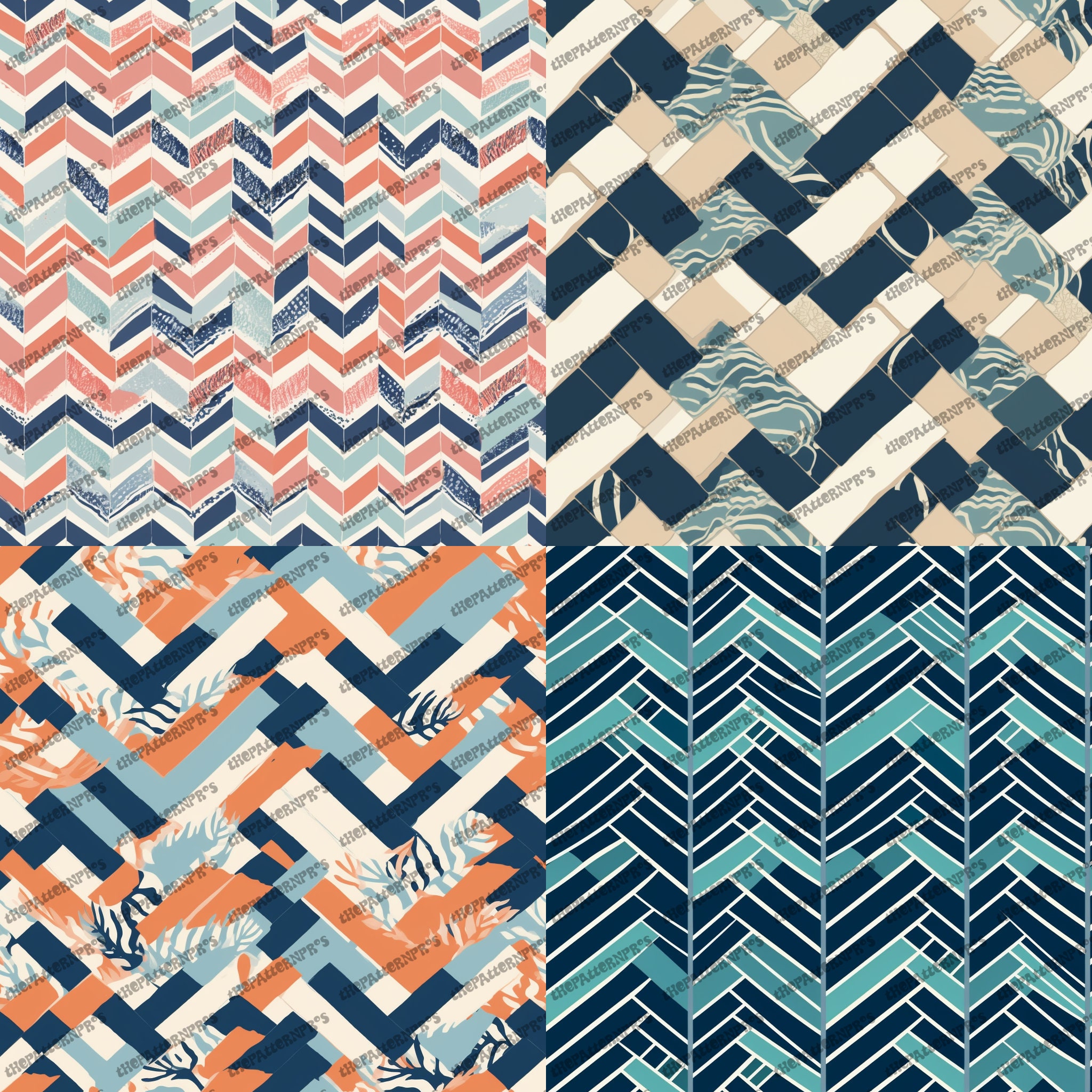 12 Beach Boho Herringbone Patterns | Digital Papers | Seamless JPG + PNG Files - Etsy