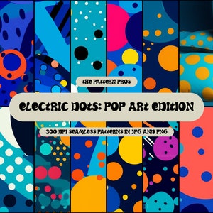 12 Electric Blue Polka Dot Patterns | Seamless Digital Patterns ...