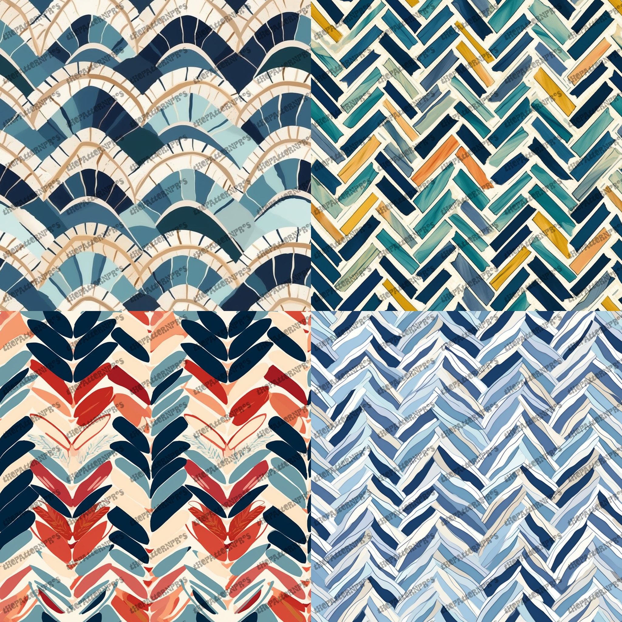 12 Beach Boho Herringbone Patterns | Digital Papers | Seamless JPG ...