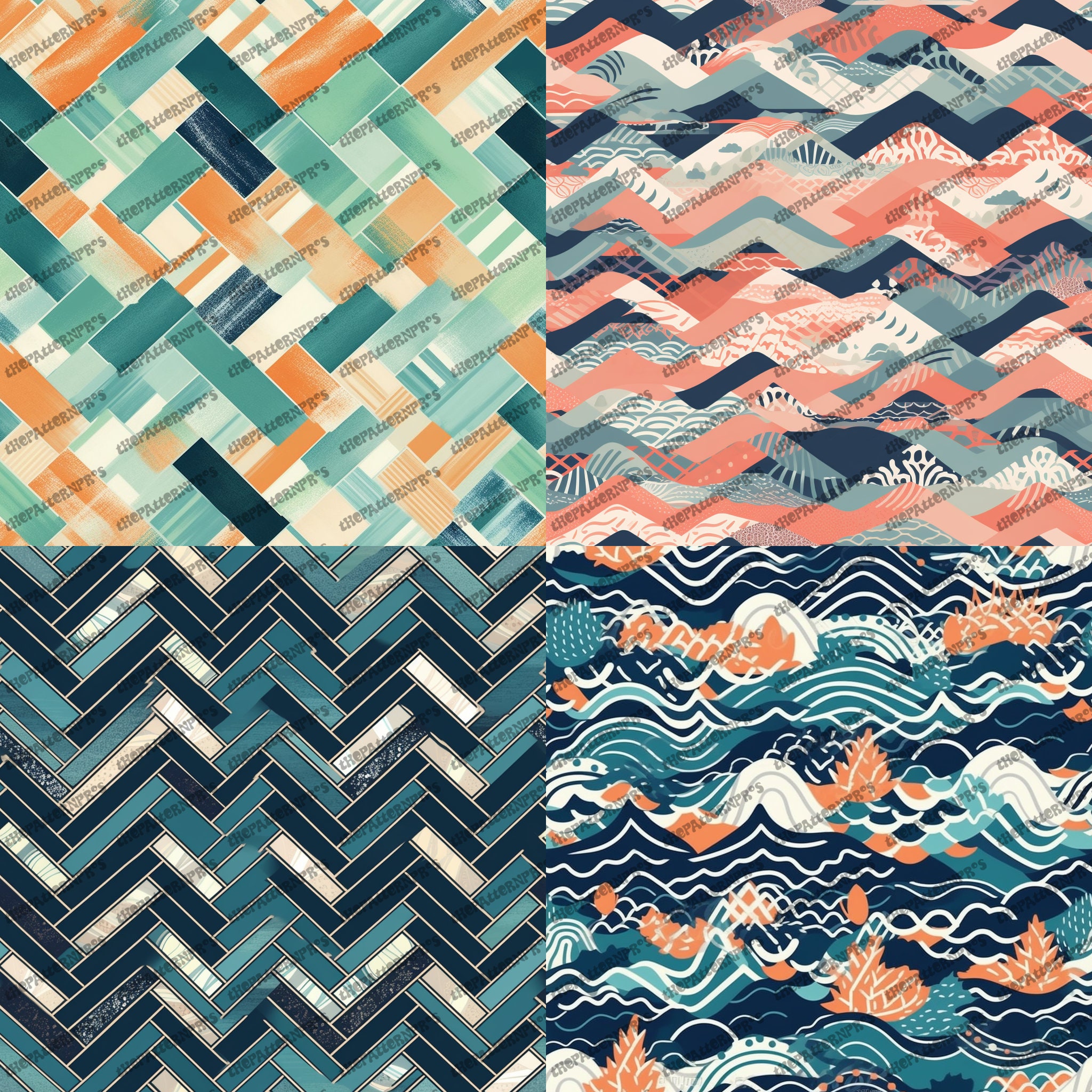 12 Beach Boho Herringbone Patterns | Digital Papers | Seamless JPG ...