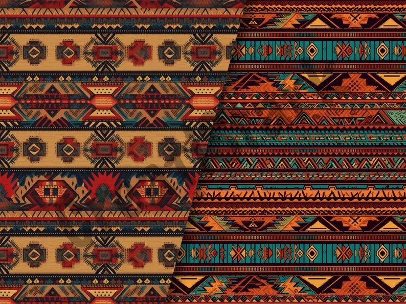 NATIVE AMERICAN 10 Seamless Pattern Prints, Native Digital Paper ...