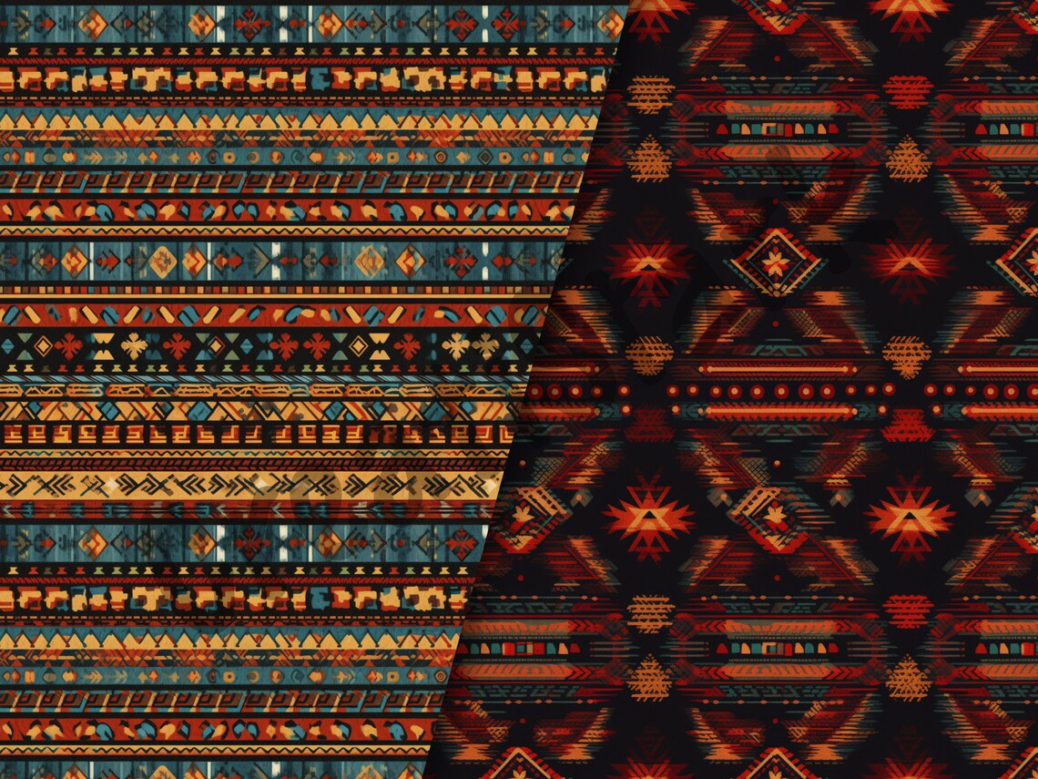 NATIVE AMERICAN 10 Seamless Pattern Prints, Native Digital Paper ...