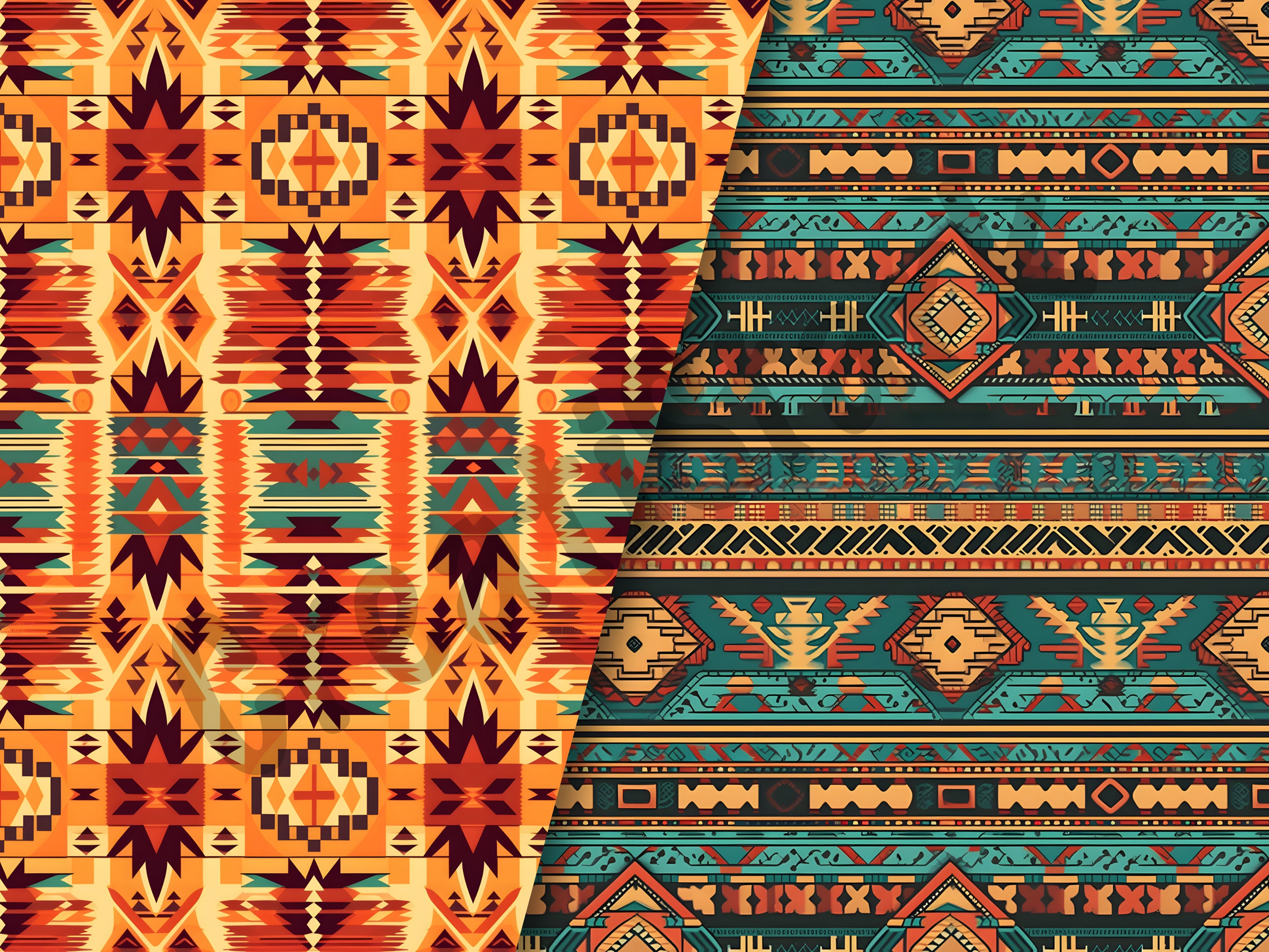 NATIVE AMERICAN 10 Seamless Pattern Prints, Native Digital Paper ...