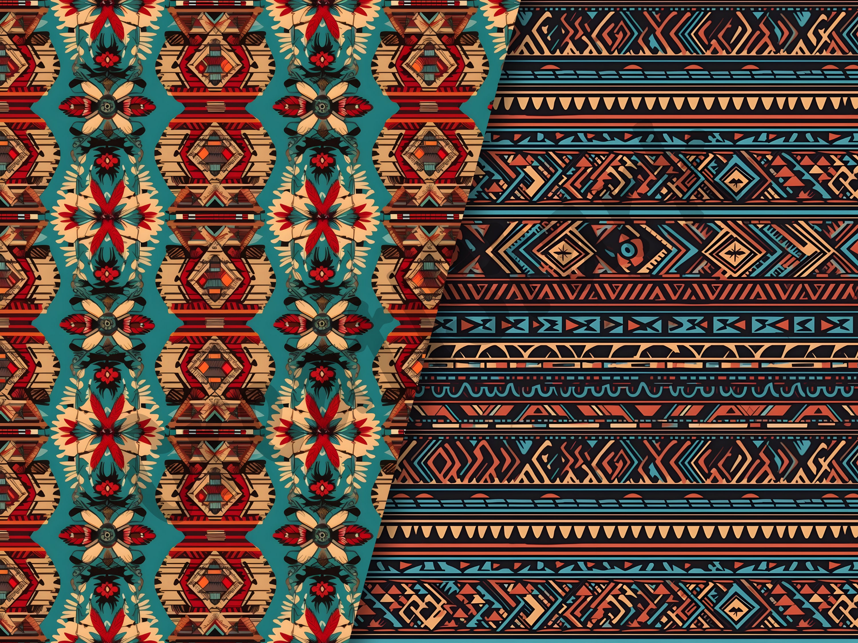 NATIVE AMERICAN 10 Seamless Pattern Prints, Native Digital Paper ...