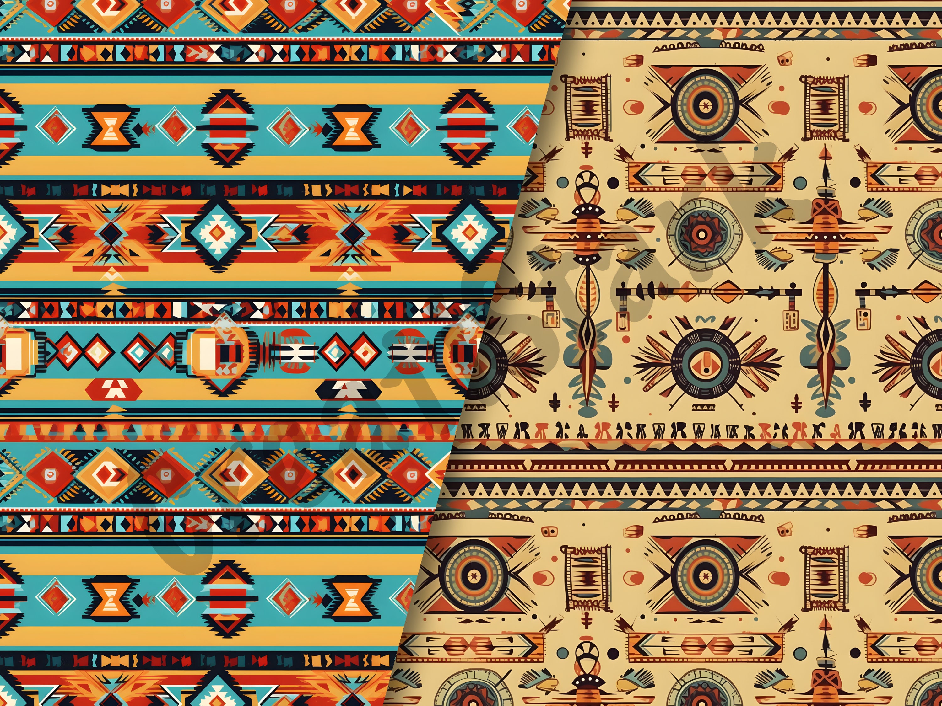 NATIVE AMERICAN 10 Seamless Pattern Prints, Native Digital Paper ...