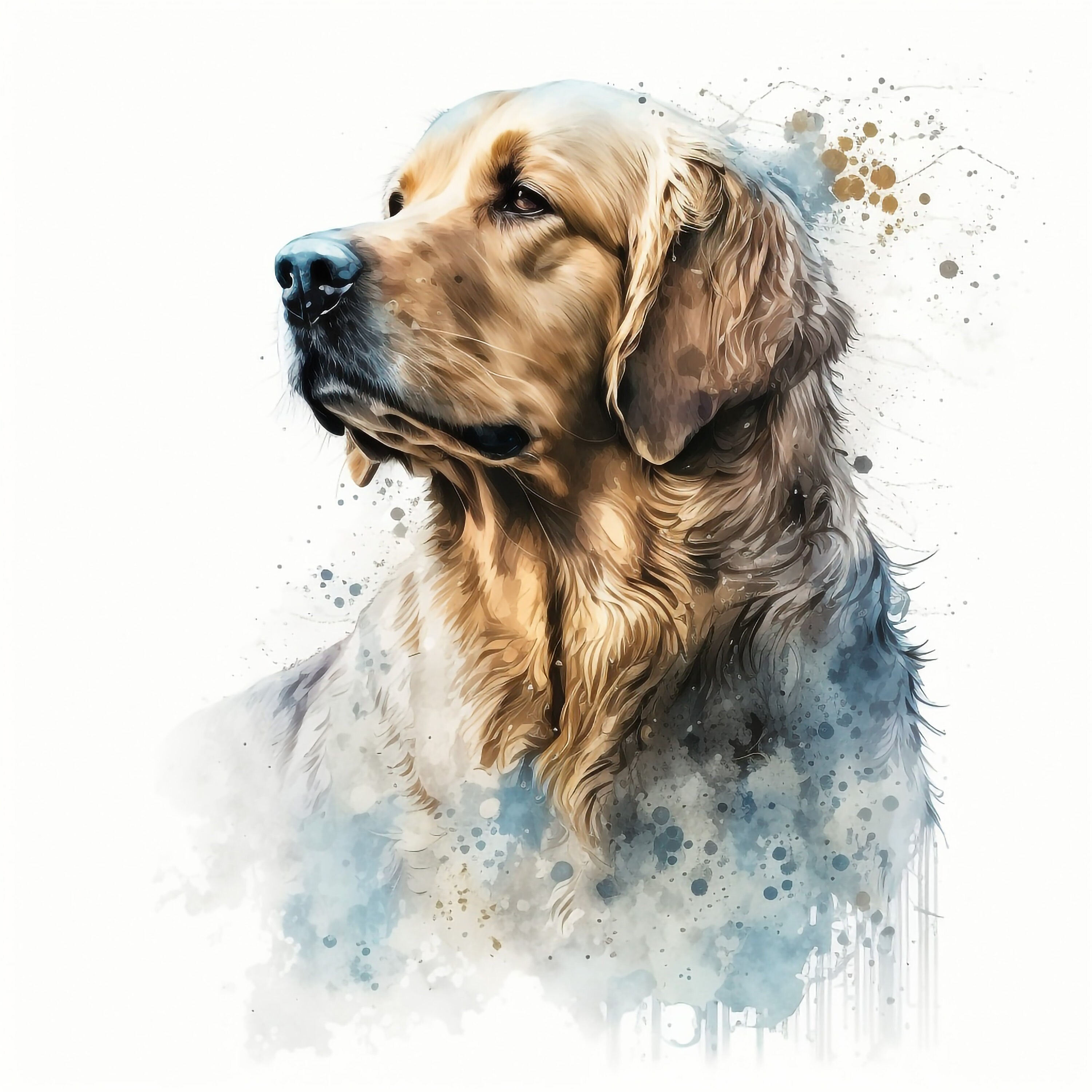 Watercolor Golden Retriever Clipart - Set of 10 High Quality Jpgs ...