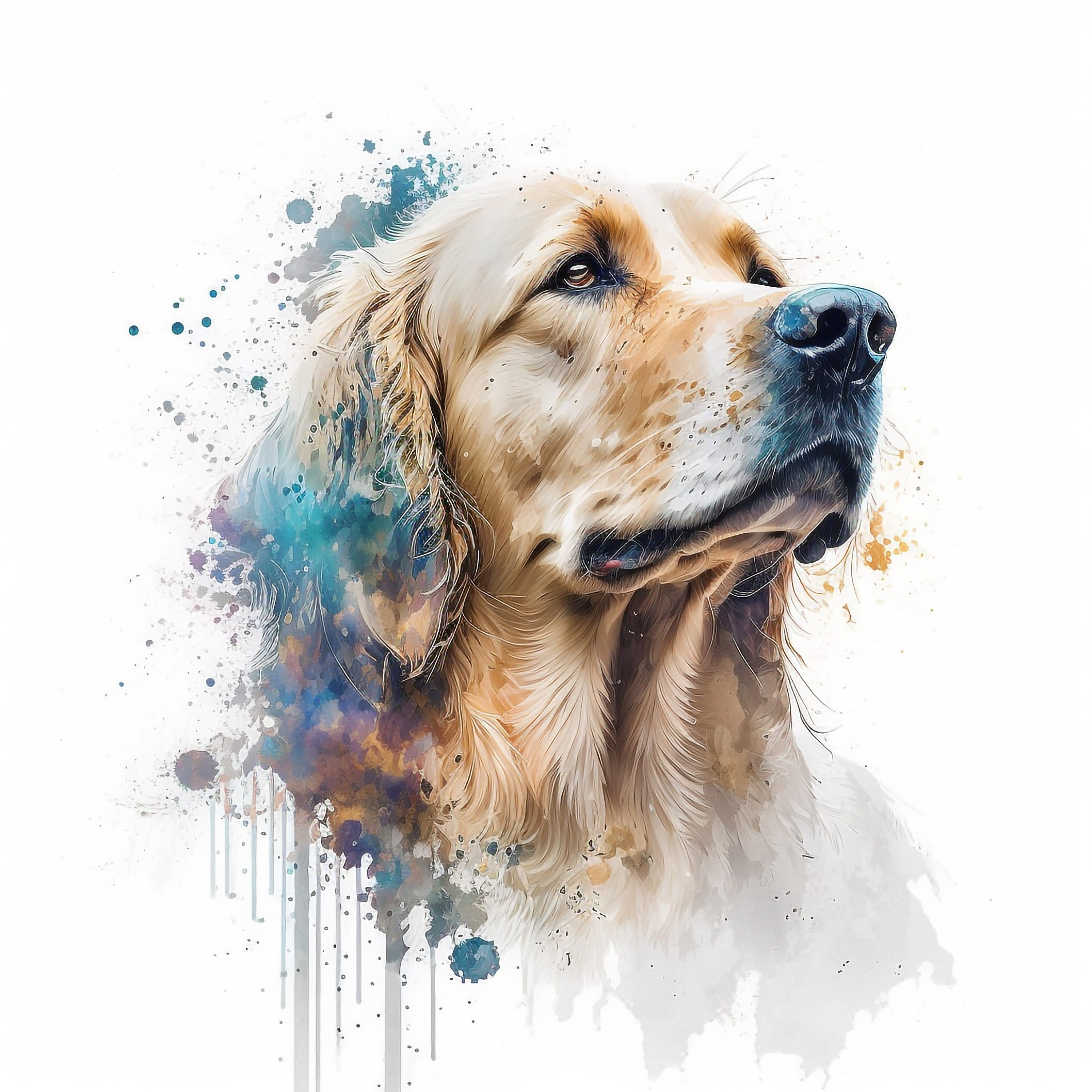 Watercolor Golden Retriever Clipart - Set of 10 High Quality Jpgs ...