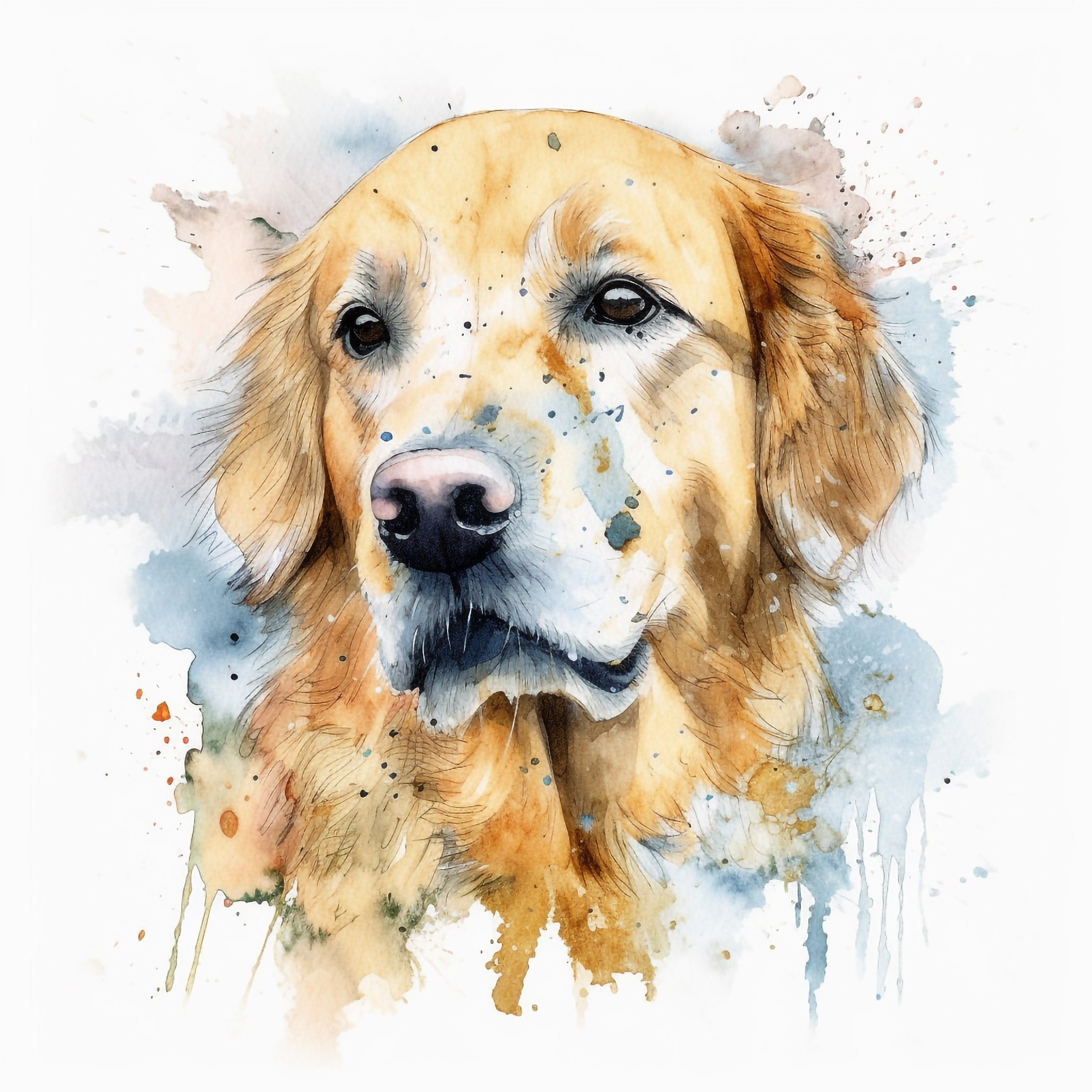 Watercolor Golden Retriever Clipart - Set of 10 High Quality Jpgs ...