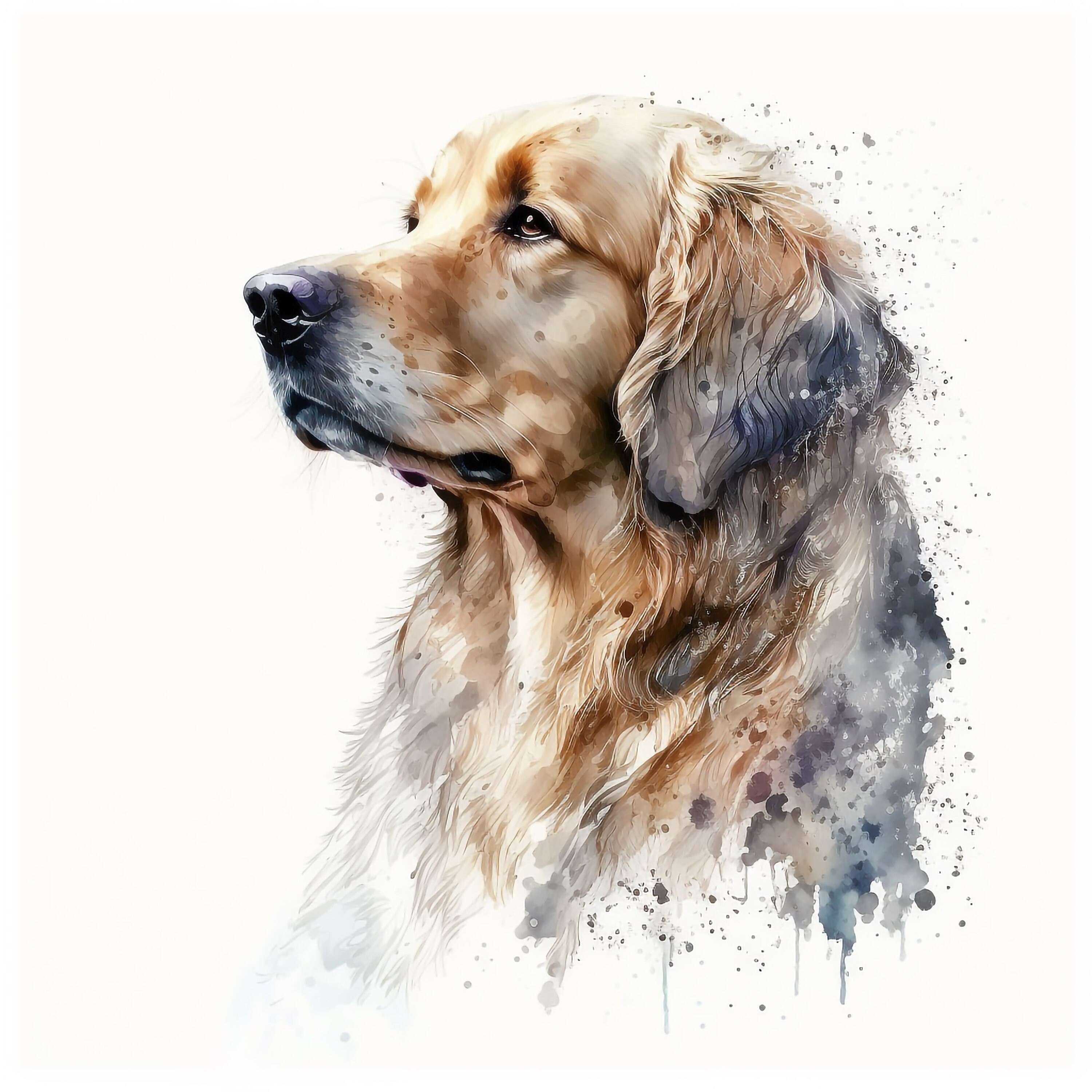 Watercolor Golden Retriever Clipart - Set of 10 High Quality Jpgs ...