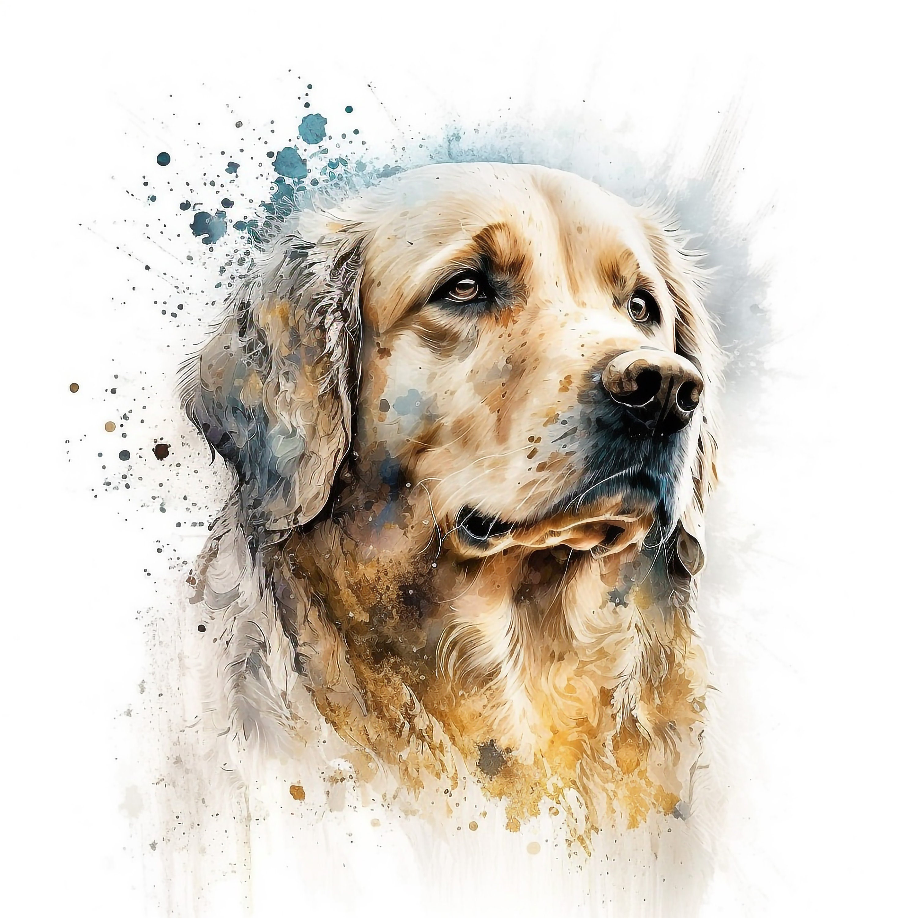 Watercolor Golden Retriever Clipart - Set of 10 High Quality Jpgs ...