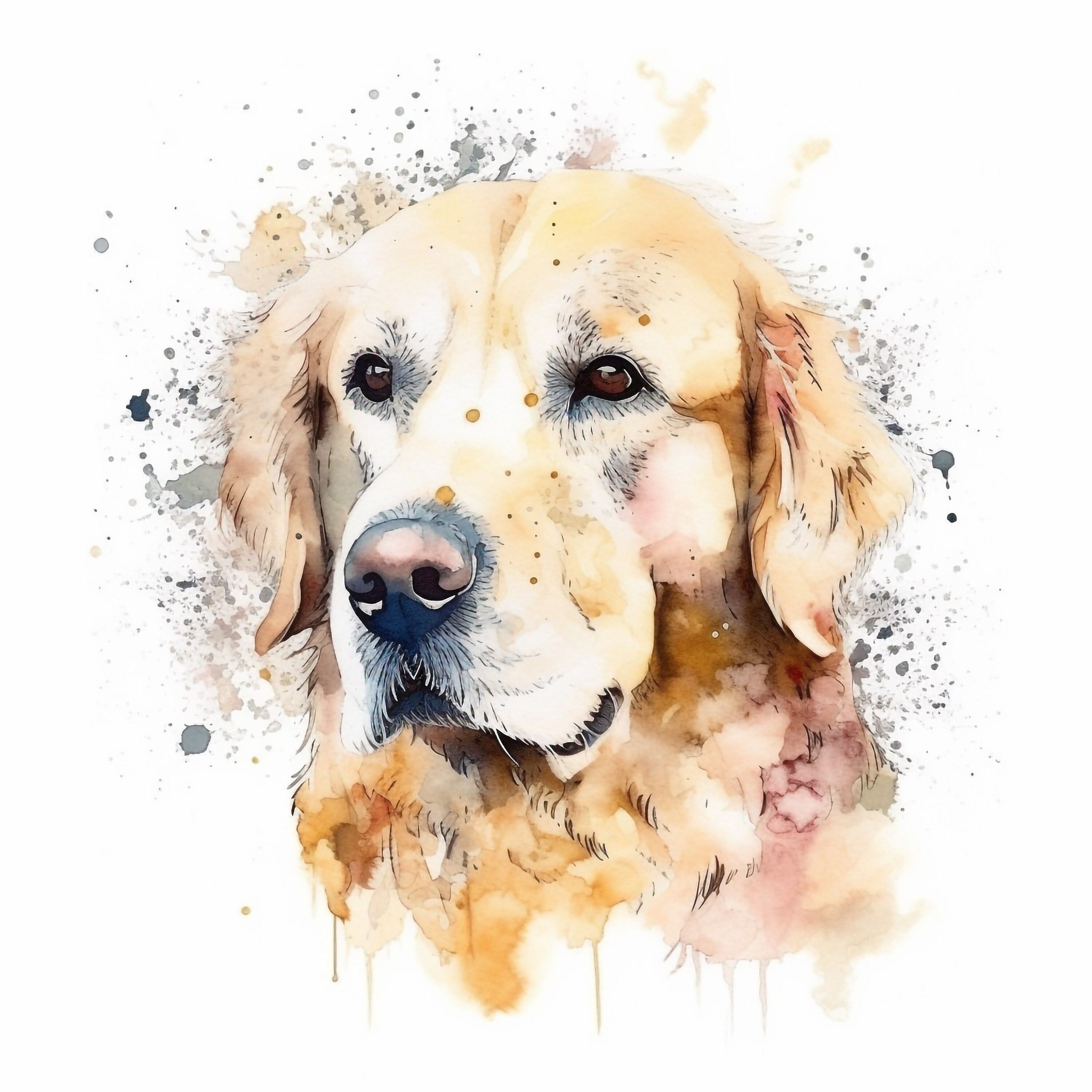 Watercolor Golden Retriever Clipart - Set of 10 High Quality Jpgs ...