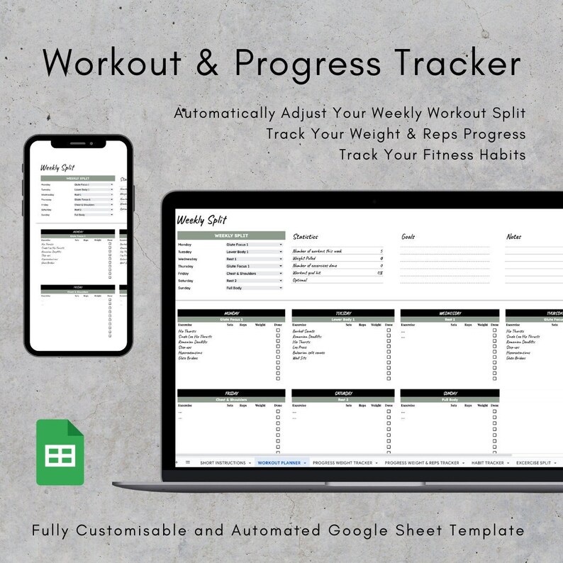 Workout & Progress Tracker - Etsy