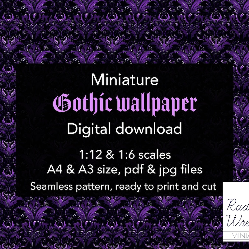 Wallpaper Gothic Purple - Etsy