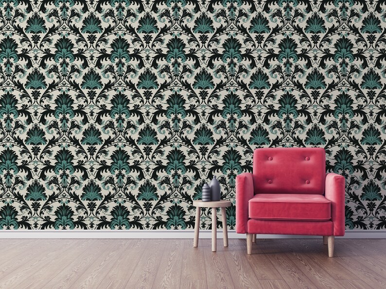 Damask Dollhouse Wallpaper, Antique Design. Pack Includes 1/12 and 1/6 ...