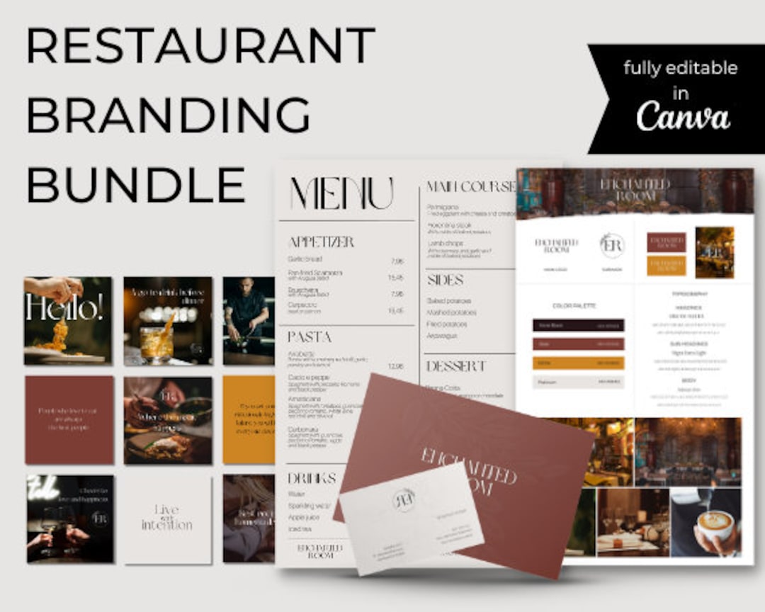 Restaurant Branding Bundle Restaurant Bundle Instagram Templates Menu ...