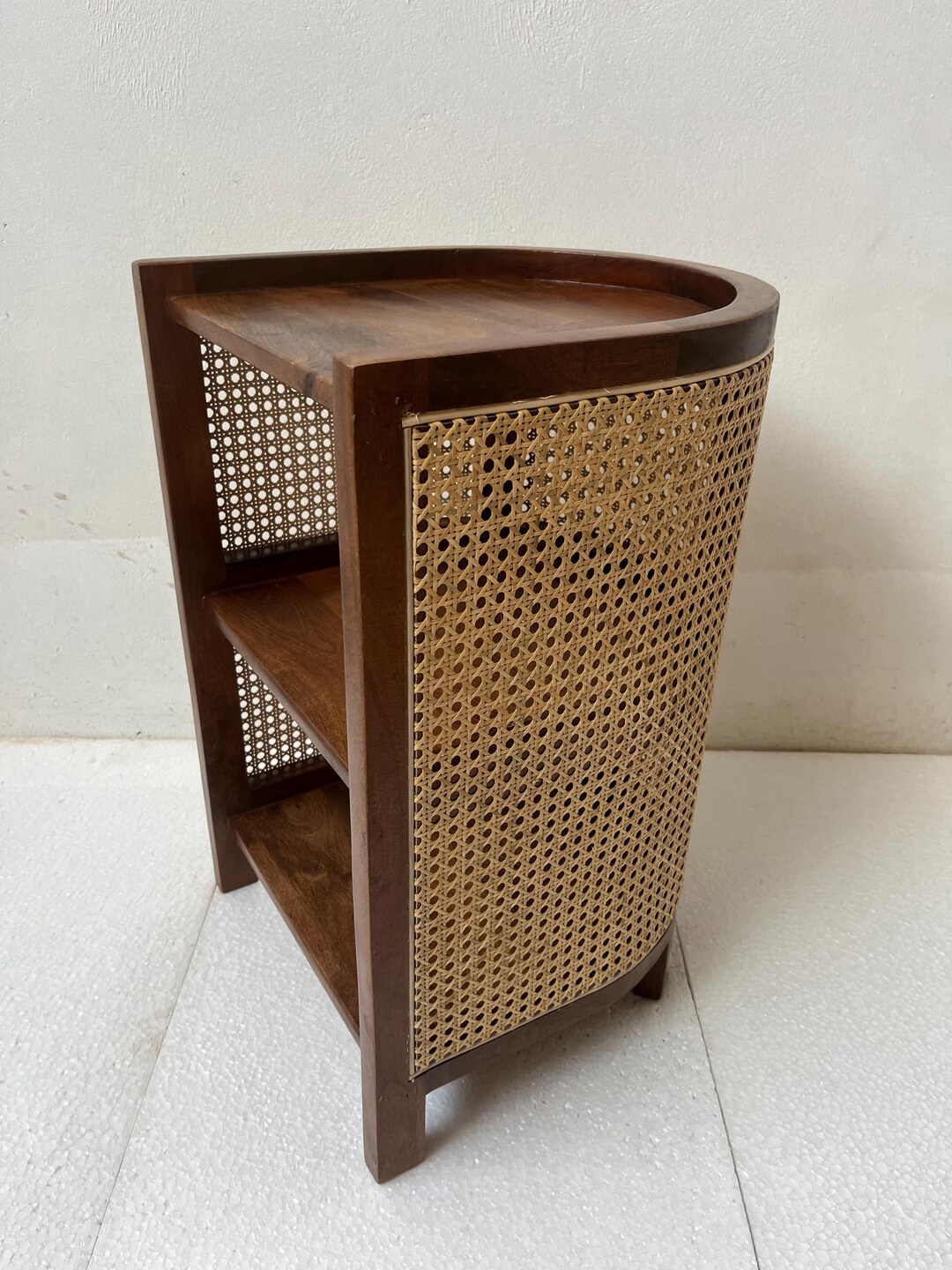 Handcrafted Solid Wood Nightstand Minimalist Bedside Table With Storage ...