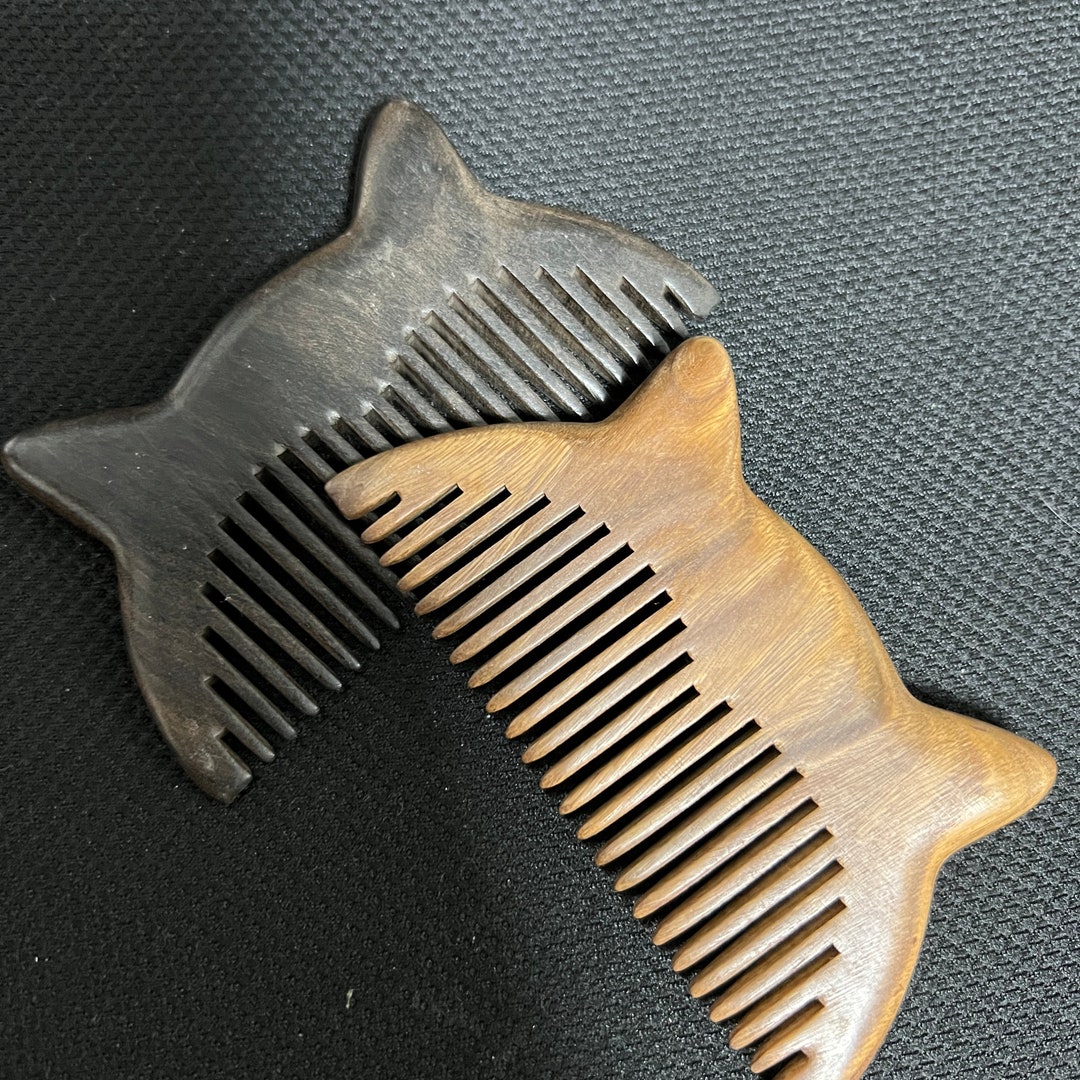 Cute Cat Ear Shaped Portable Wooden Comb - Etsy