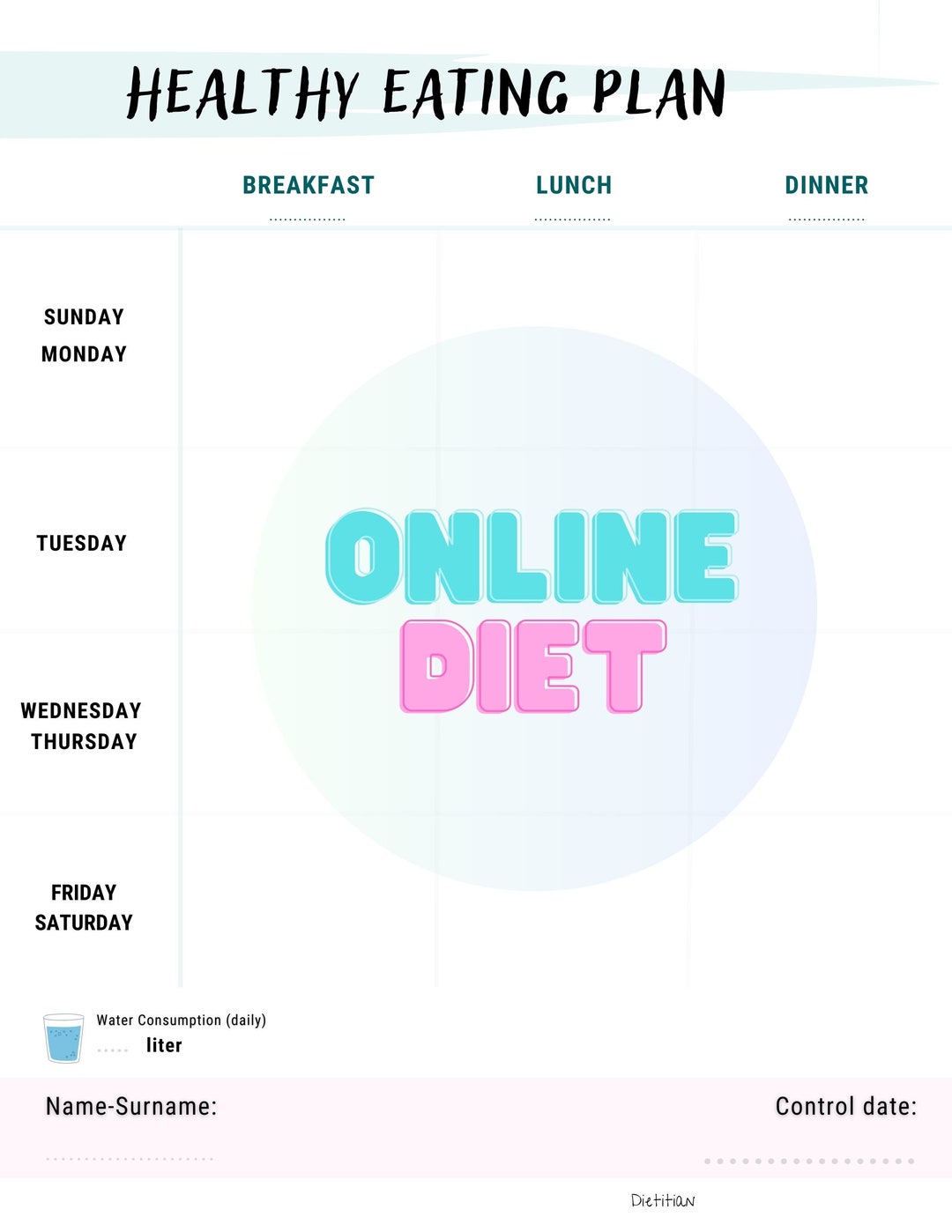 Online Diet, Diet List, Healthy Eating Plan, Dietitian Notes ...