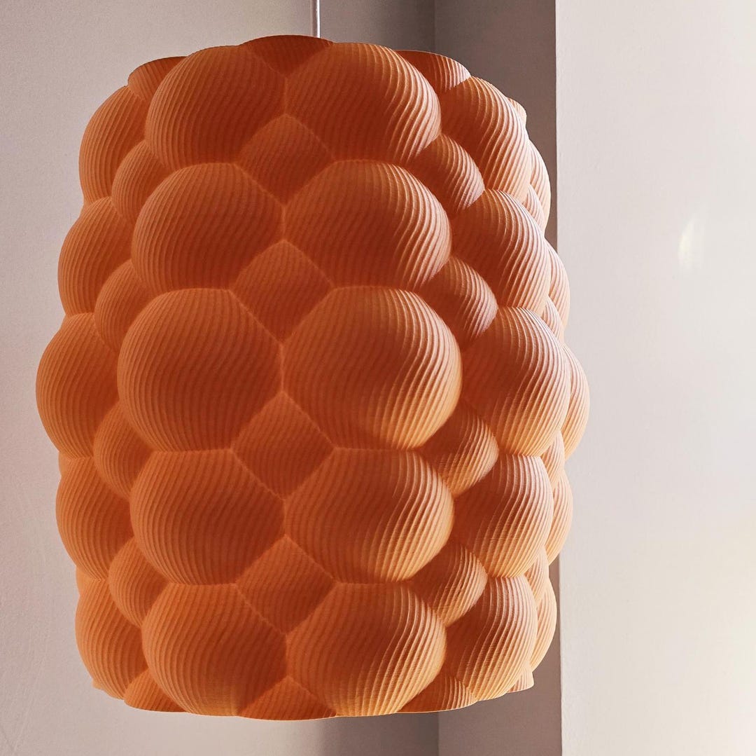 Wavy Bubble Lamp Shade - 3D Printed Mid Century Lampshade - Decorative ...