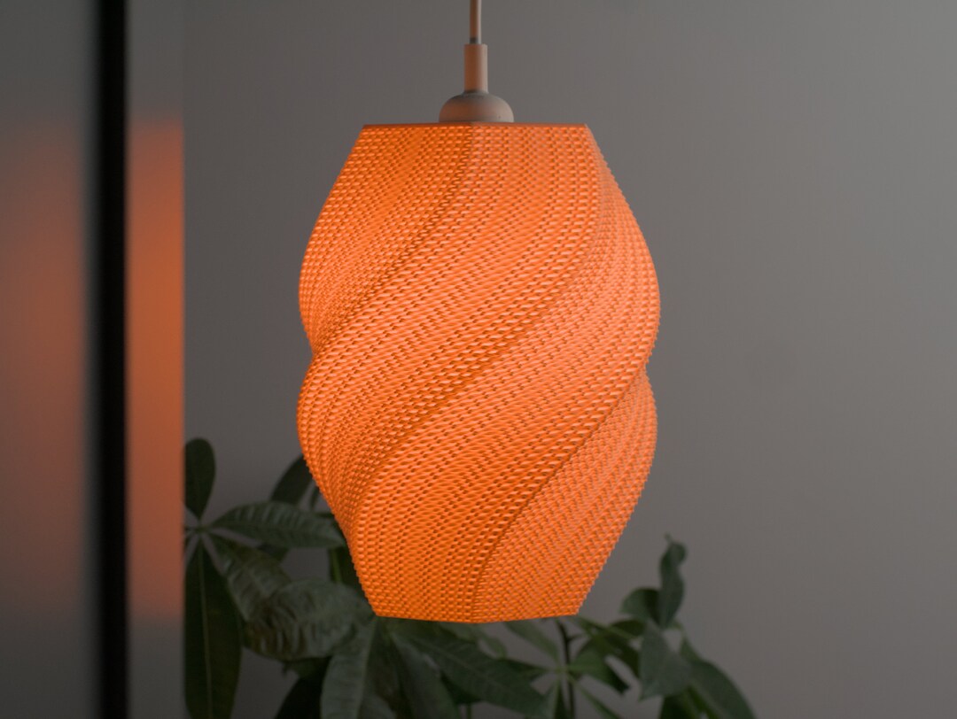 Braided Lampshade Josefina 3D Printed Modern Lamp Shade Contemporary Mid Century Design ...