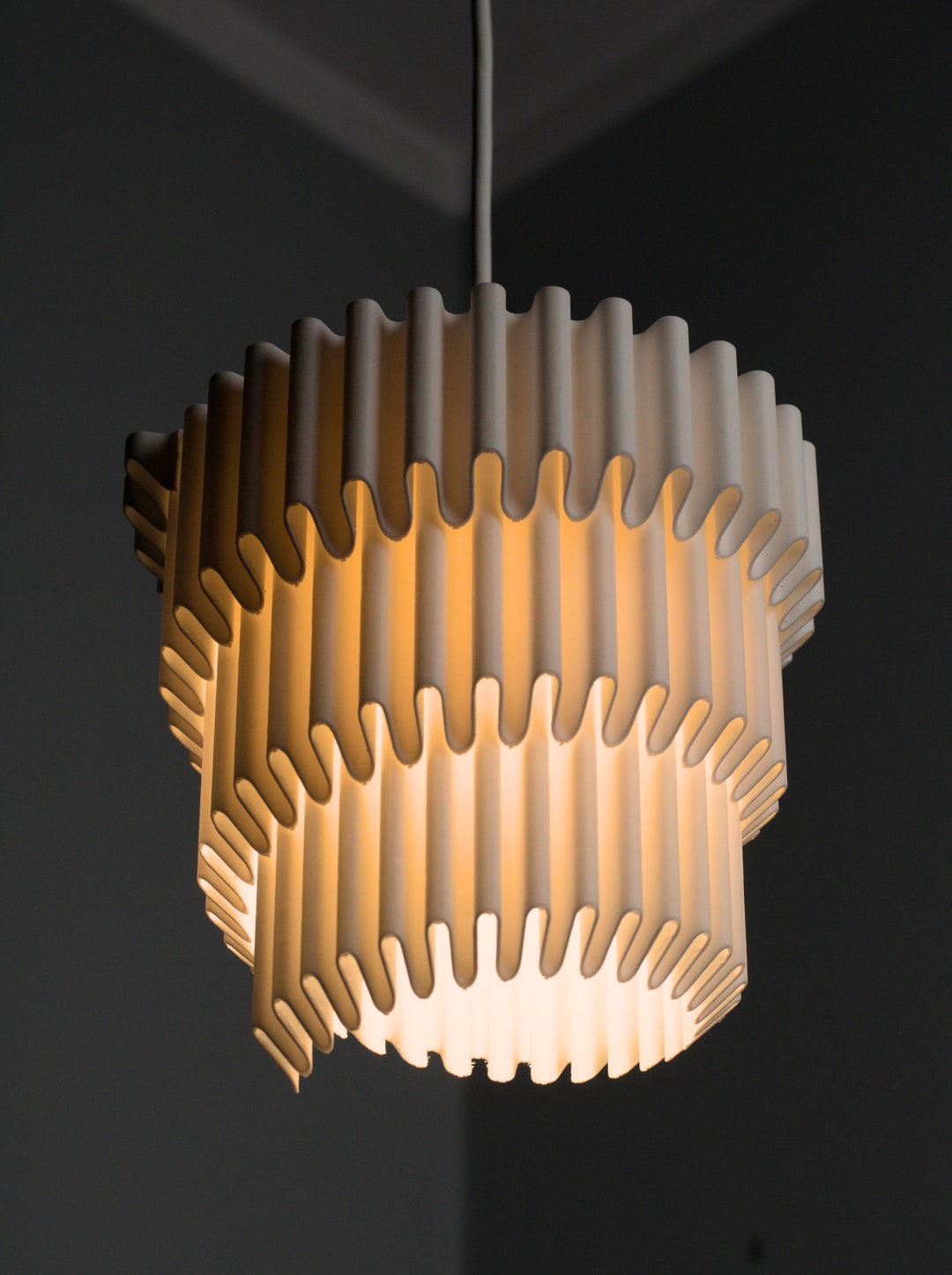 Modern Wavy Lamp Shade Ripple - Unfurling Ripple - Abstract Lamp Shade ...