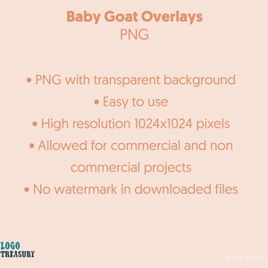 12 Baby Goat Overlays - PNG - No Background - Scrapbooking - Etsy