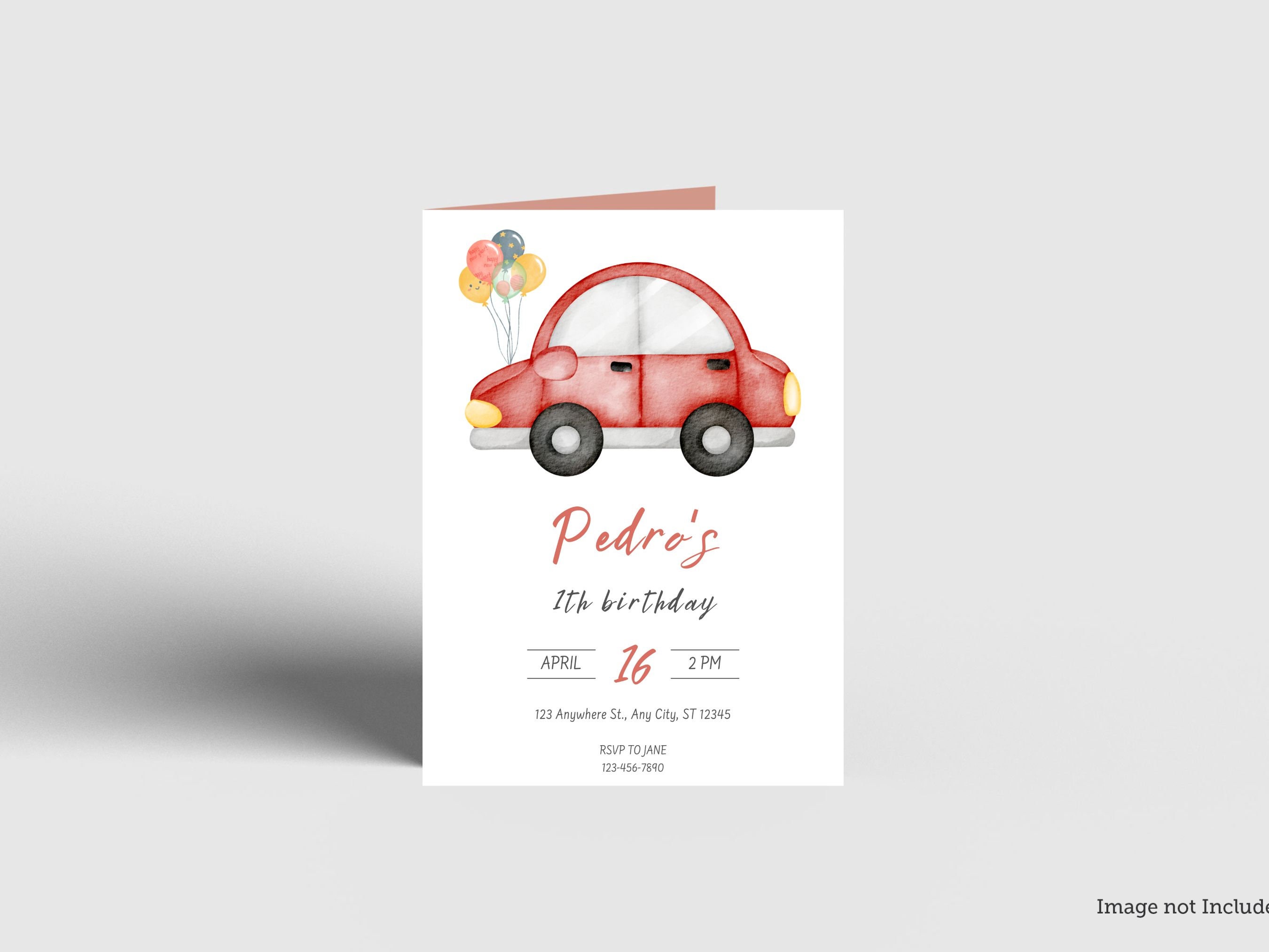 Editable Red Car Birthday Party Invitation (digital Download) - Etsy