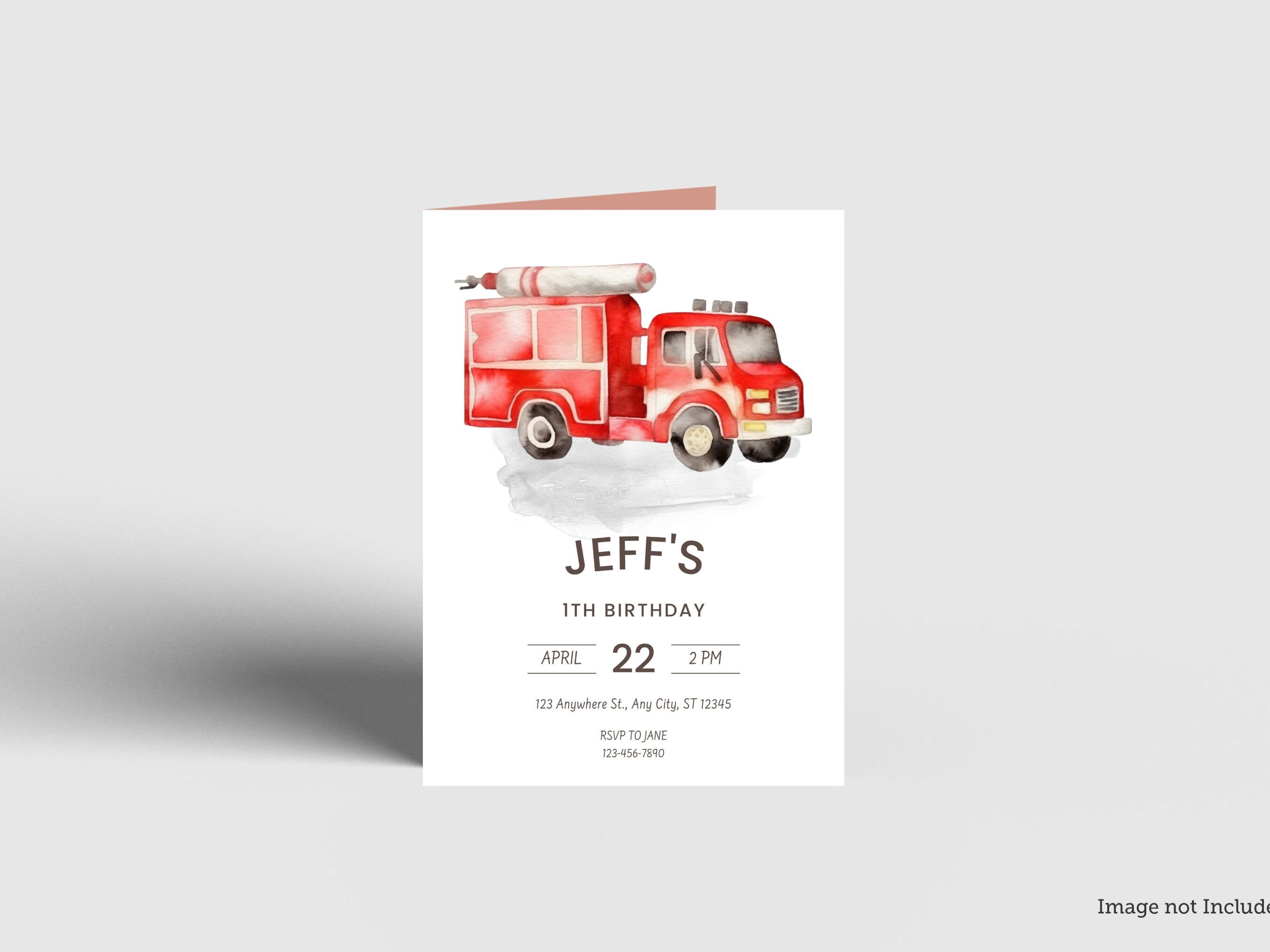 Editable Fire Truck Invitation,fire Truck Birthday Invitation,fire ...