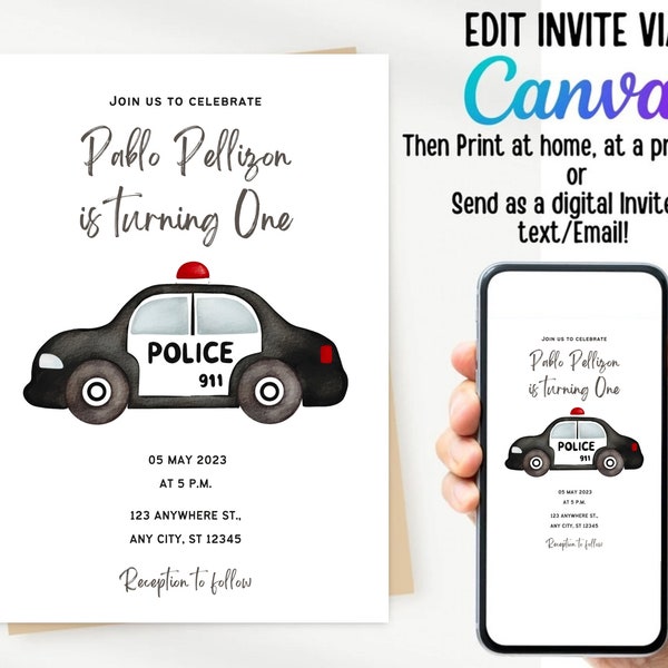 Police Invitations - Etsy