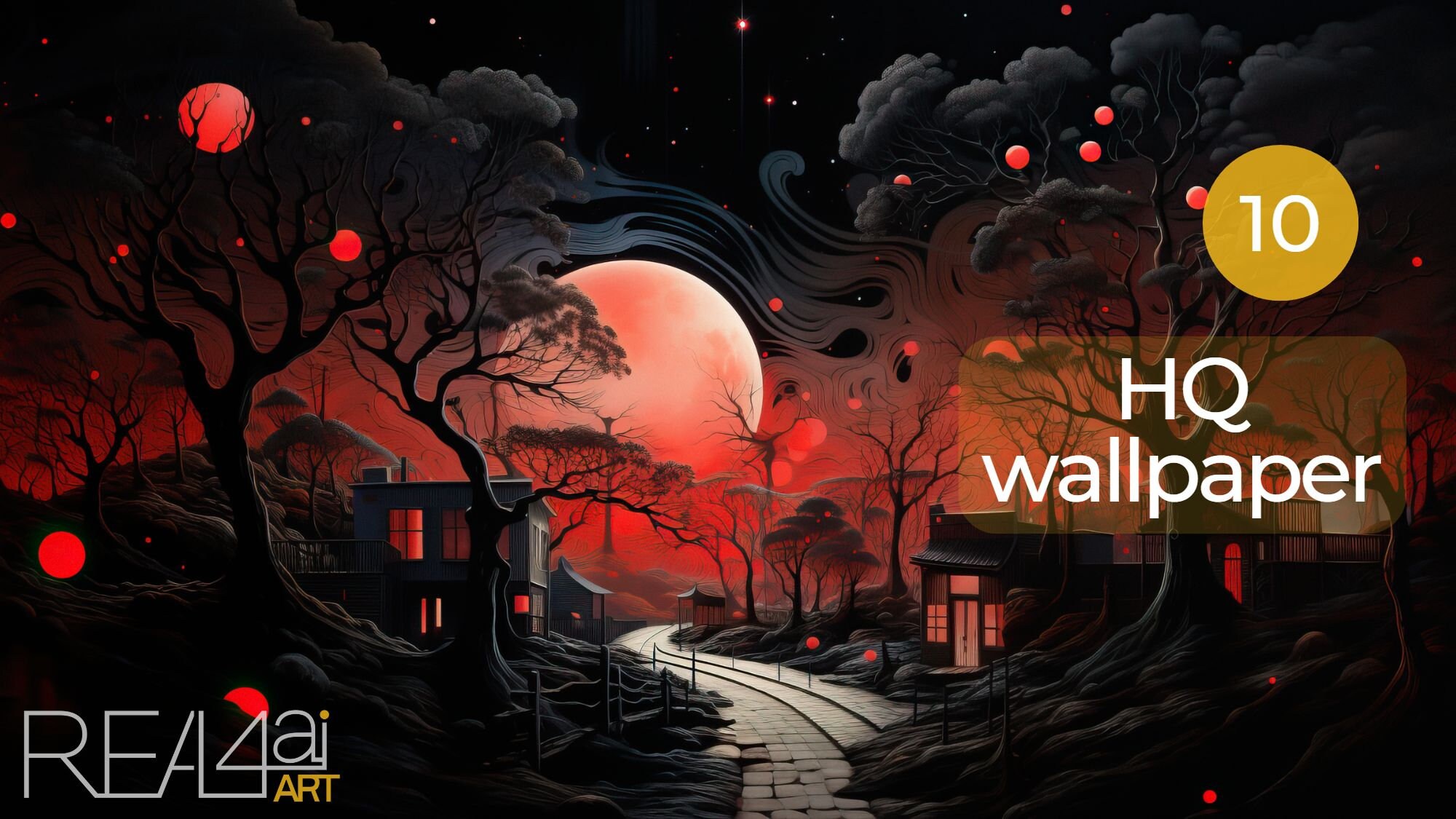 Crimson Night Wallpaper Collection: 10 Digital Artworks for Desktop ...