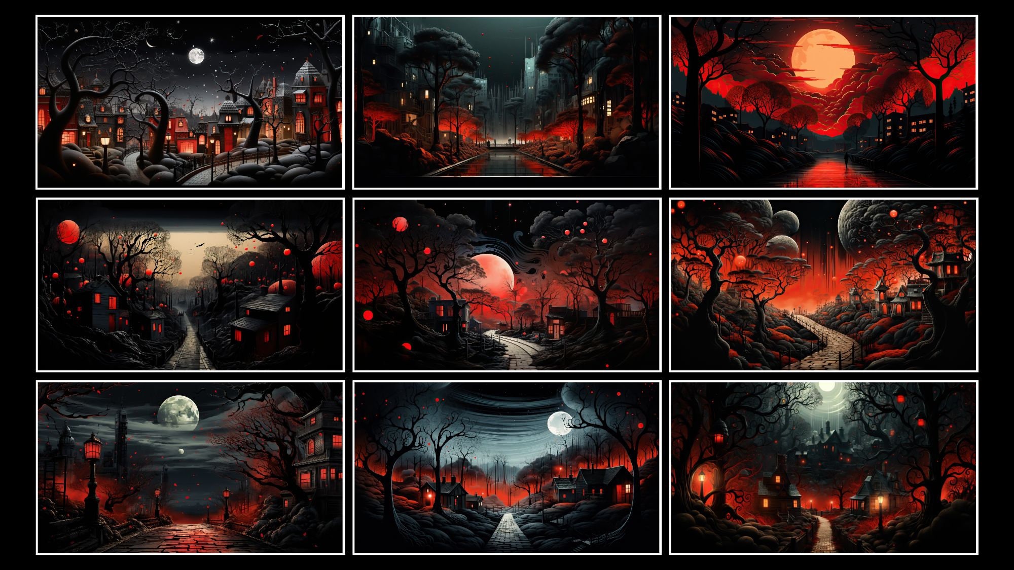 Crimson Night Wallpaper Collection: 10 Digital Artworks for Desktop ...