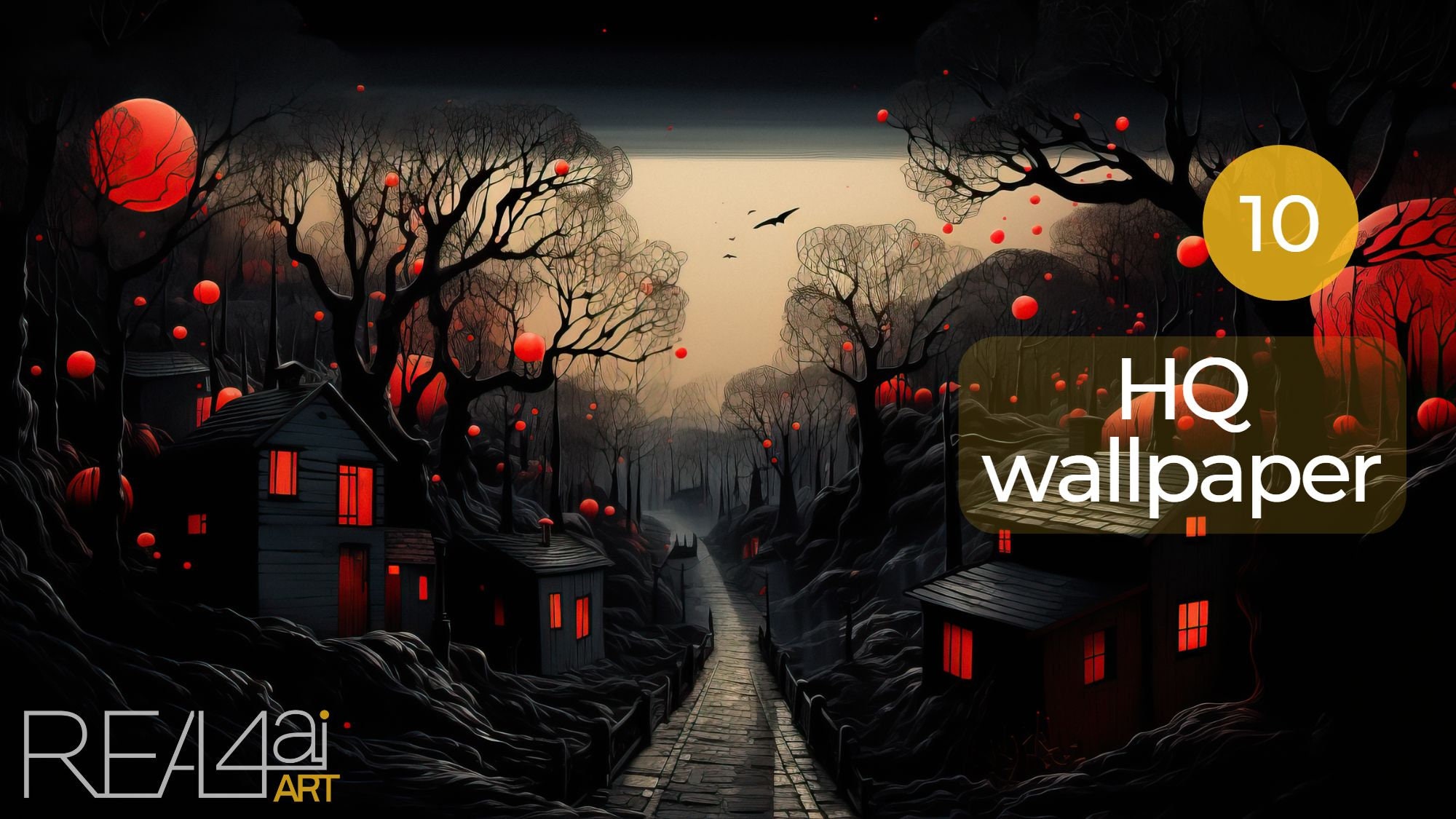 Crimson Night Wallpaper Collection: 10 Digital Artworks for Desktop ...