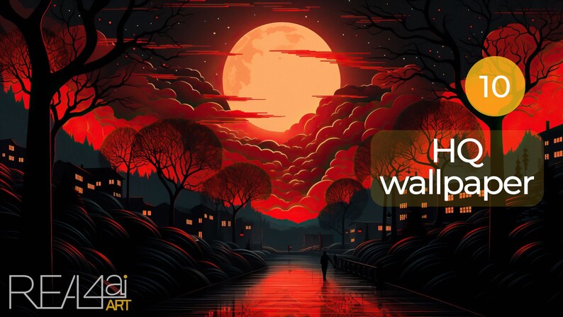 Crimson Night Wallpaper Collection: 10 Digital Artworks for Desktop ...