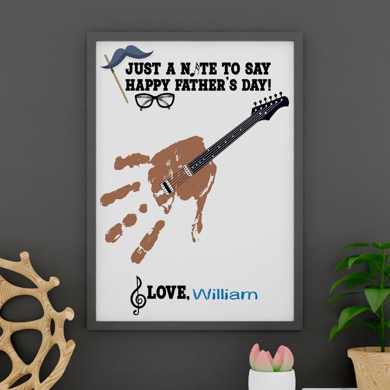 Father's Day Music Handprint Card: DIY Craft Gift (printable) - Etsy